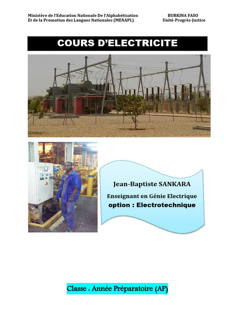 Cours d'Électricité : Année Préparatoire | PDF | Résistance ...