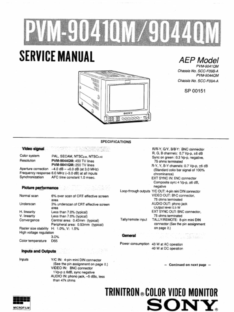 PVM-9041QM 9044QM Service Manual | PDF