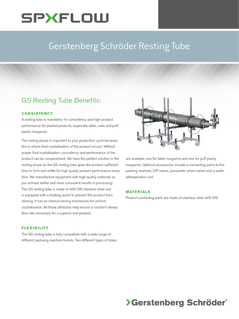 Gerstenberg Schroder Resting Tube | PDF | Manufactured Goods | Equipment
