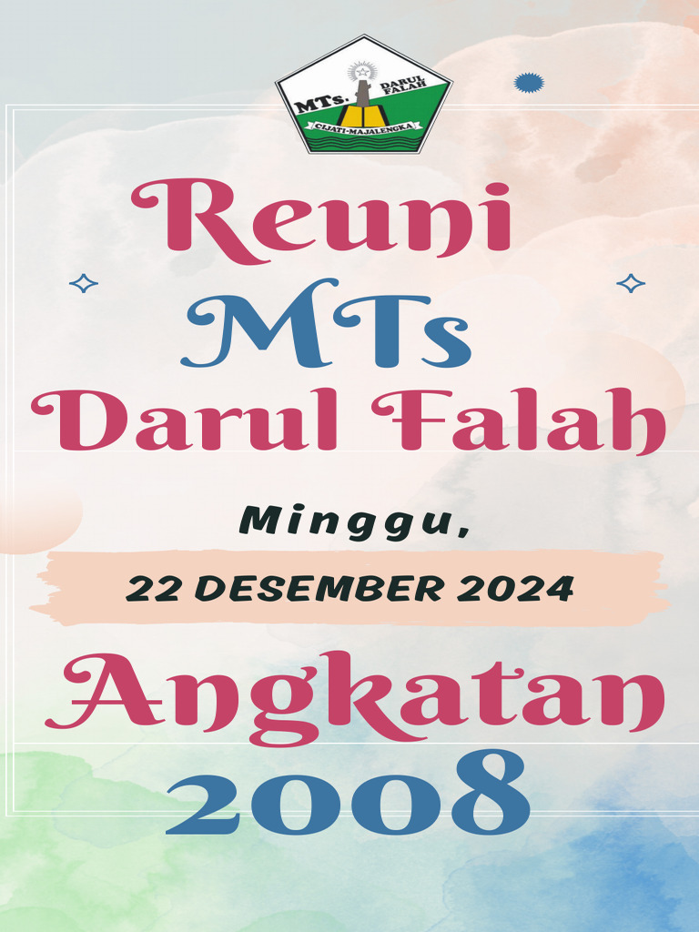 Poster Reuni Akbar Kembali Ke Sekolah Ceria Watercolor | PDF