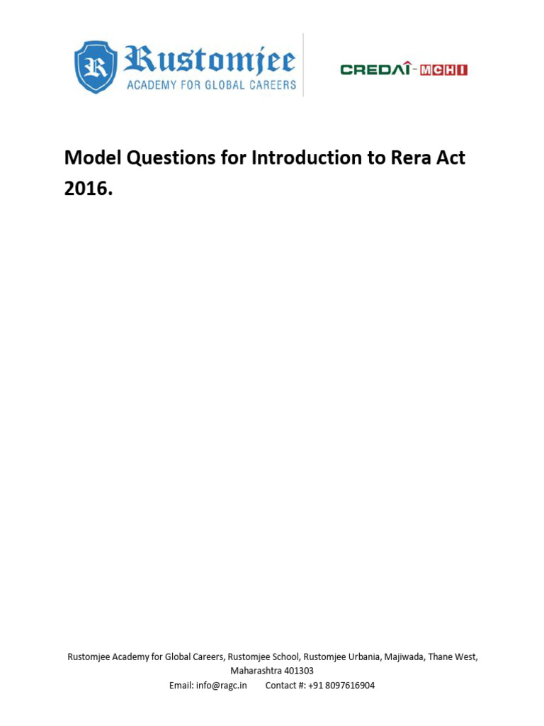 Introduction To Rera | PDF