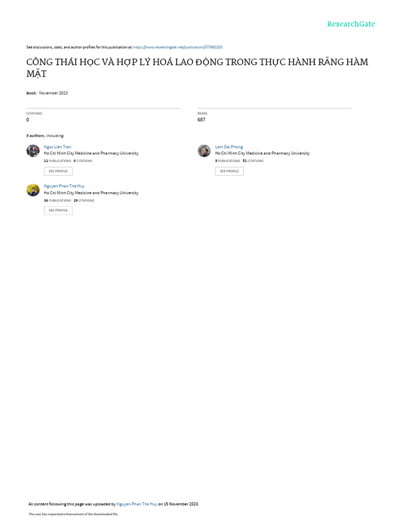 Công Thái H C Và H P Lý Hoá Lao NG Trong TH Chànhr NG Hàm M T | PDF