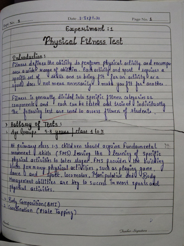 Physical Education (PRACTICAL FILE) class 12th | PDF