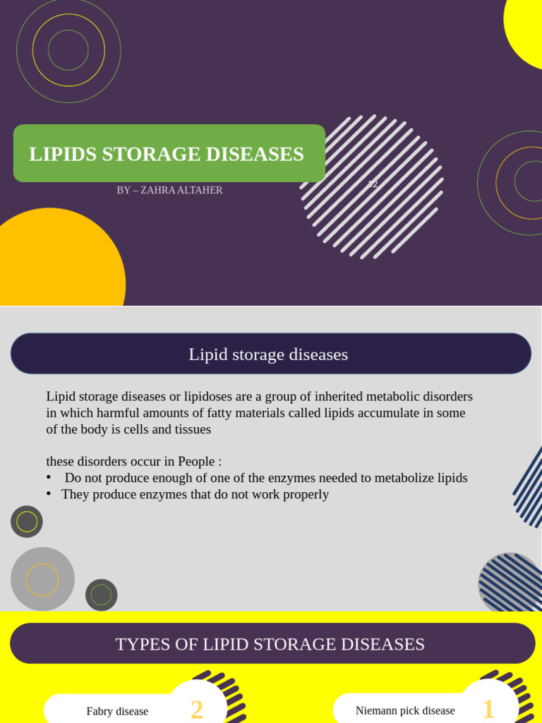 Lipid Storage Diseases Overview | PDF | Diseases And Disorders | Causes ...