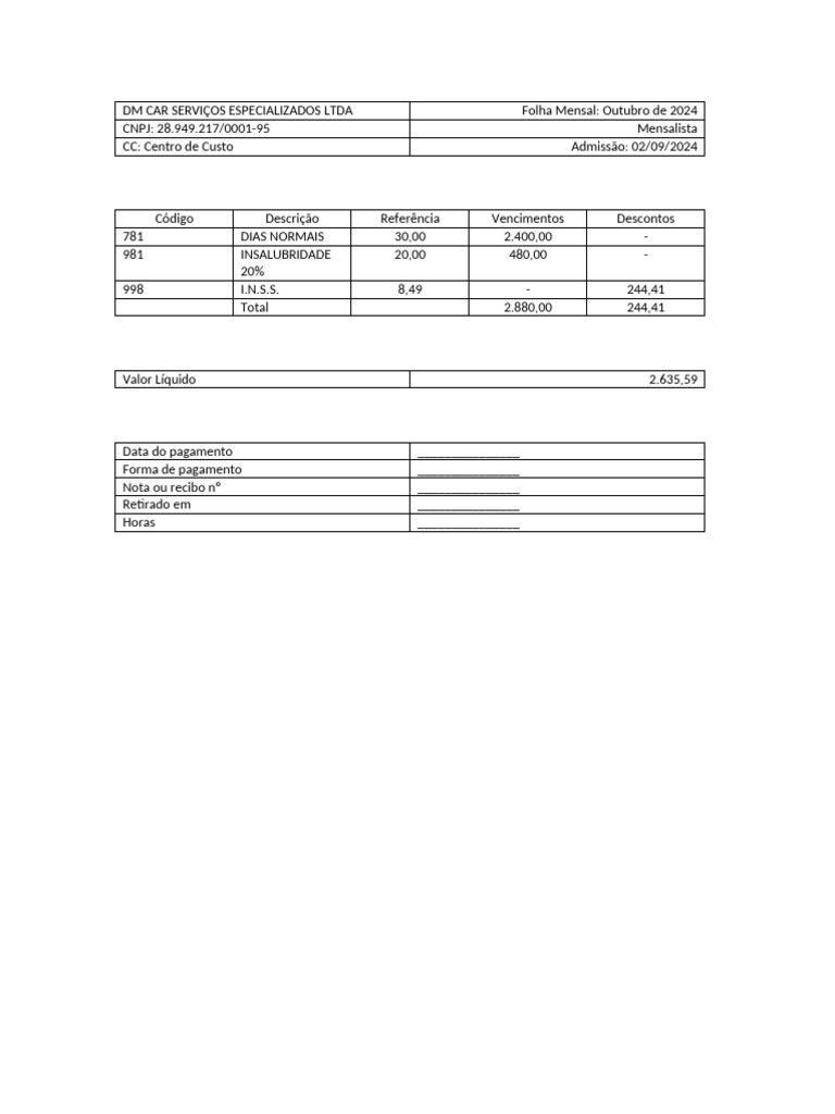 Recibo Formatado | PDF