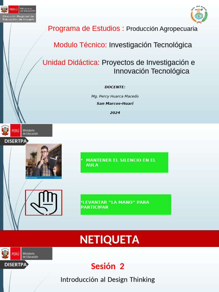 Presentación 2 - 2024 II Proyect. Inves, Innov - Tecnológica Agro IV | PDF | El pensamiento de ...