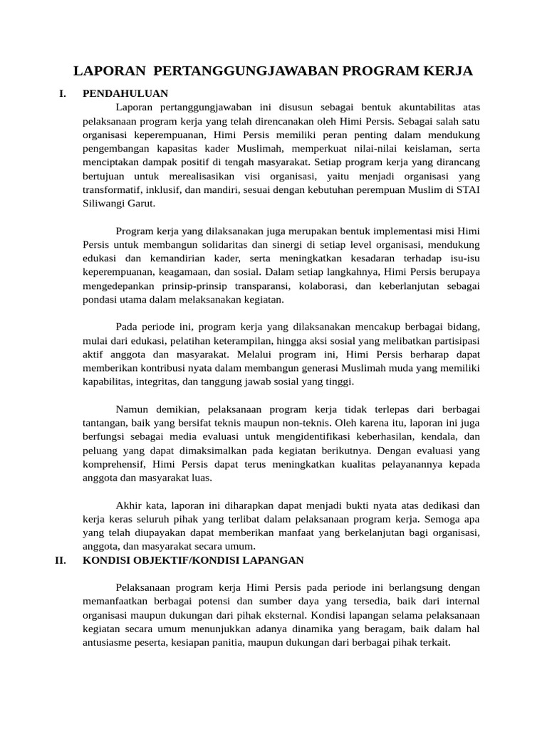 Laporan Evaluasi | PDF