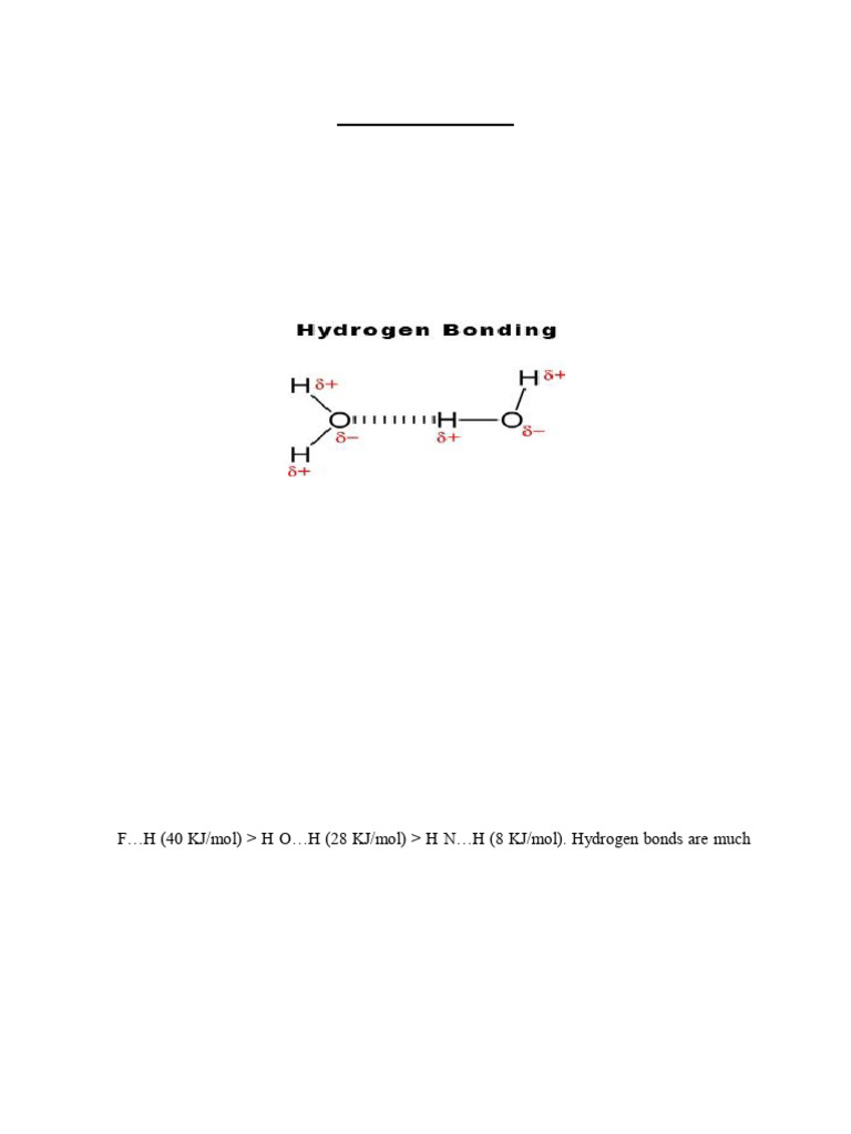 Hydrogen Bond | PDF | Chemical Bond | Hydrogen Bond