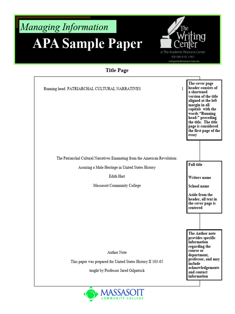 Writing Center APA Sample Paper | PDF | Patriarchy | Apa Style