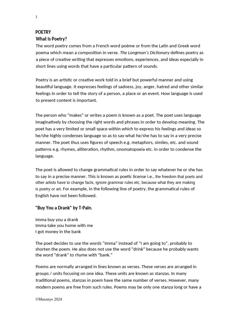 POETRY NOTES english | PDF | Poetry | Sonnets