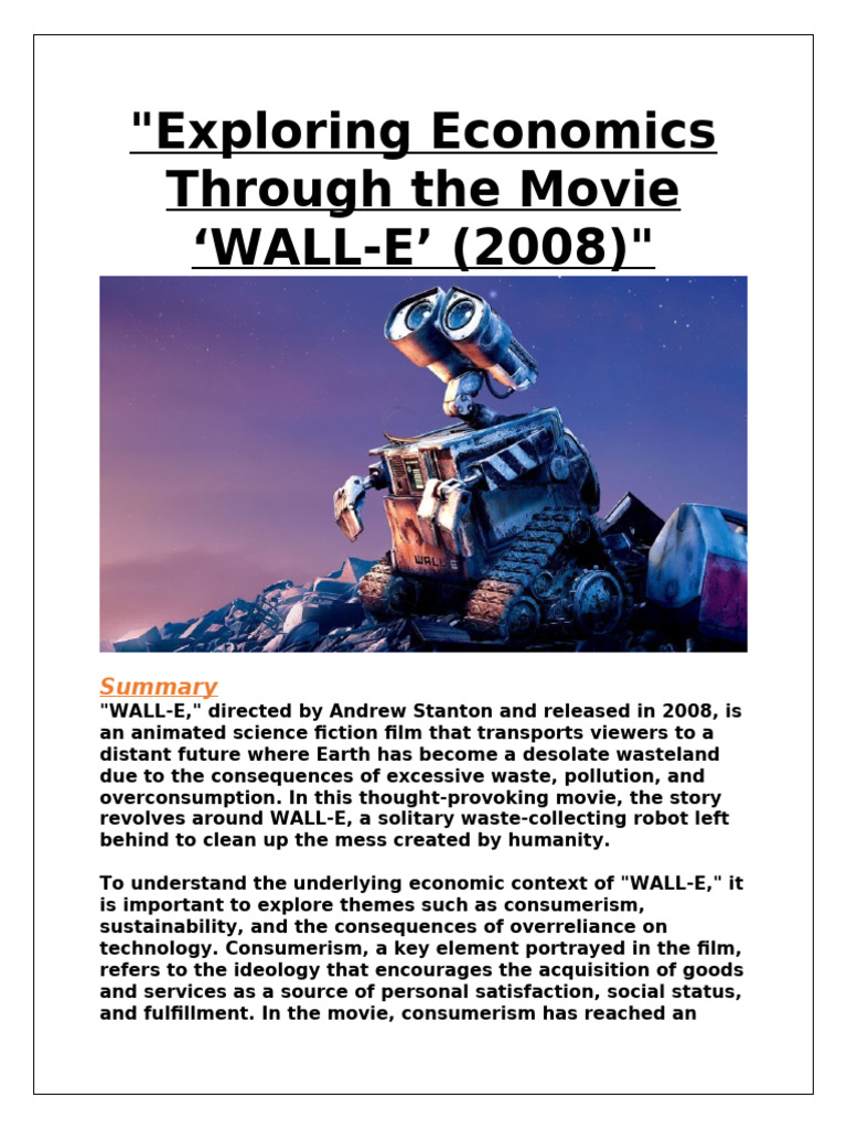 16 - WALL-E (2008) - Economics Through Film (Consumerism, Monopolies ...