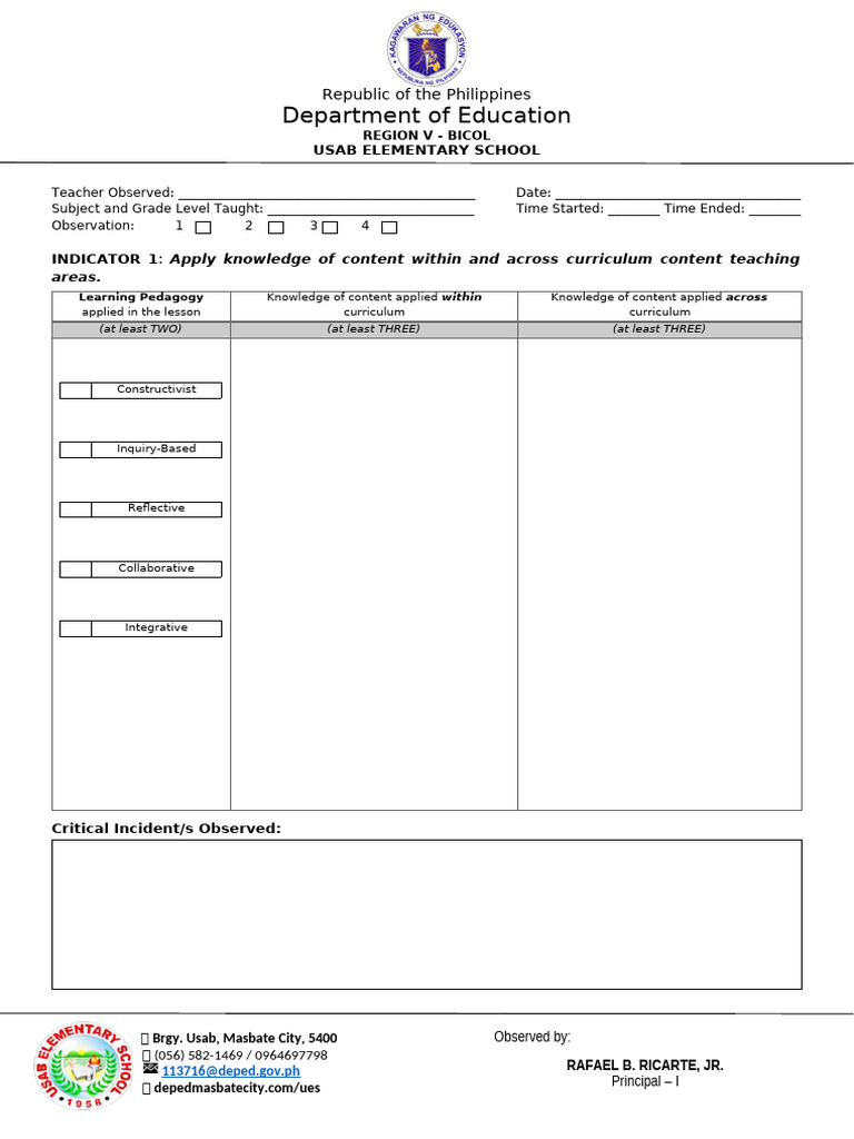 CO-Rubrics-2024 | PDF | Cognitive Science | Behavior Modification