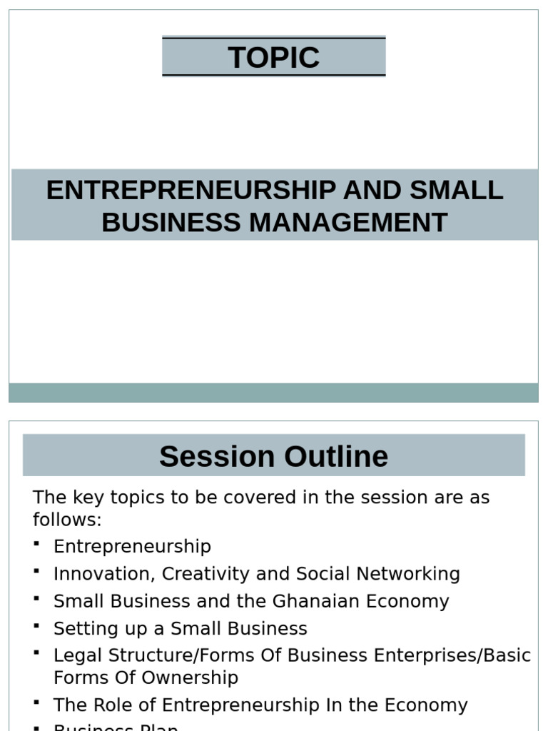 Entrepreneurship and Small Business Management | PDF | Entrepreneurship ...