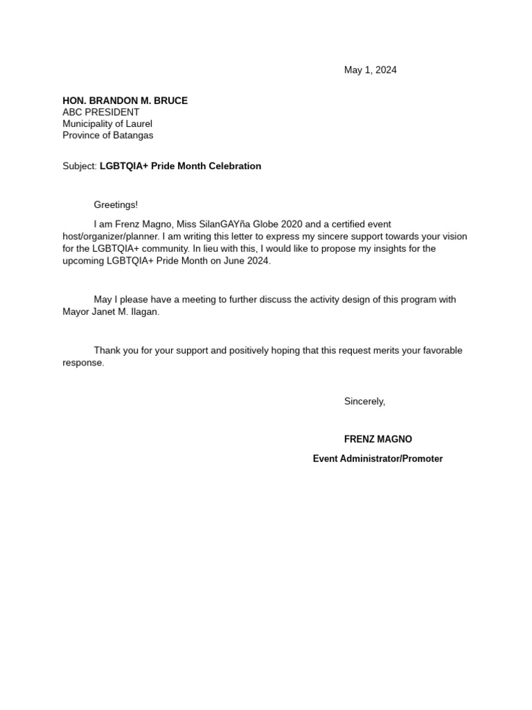 LGBTQIA-Pride-Month-Proposal LAUREL | PDF | Lgbt | LGBTQIA+ Studies