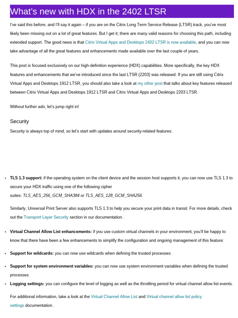 What's New With HDX in The 2402 LTSR | PDF | Computer Network ...
