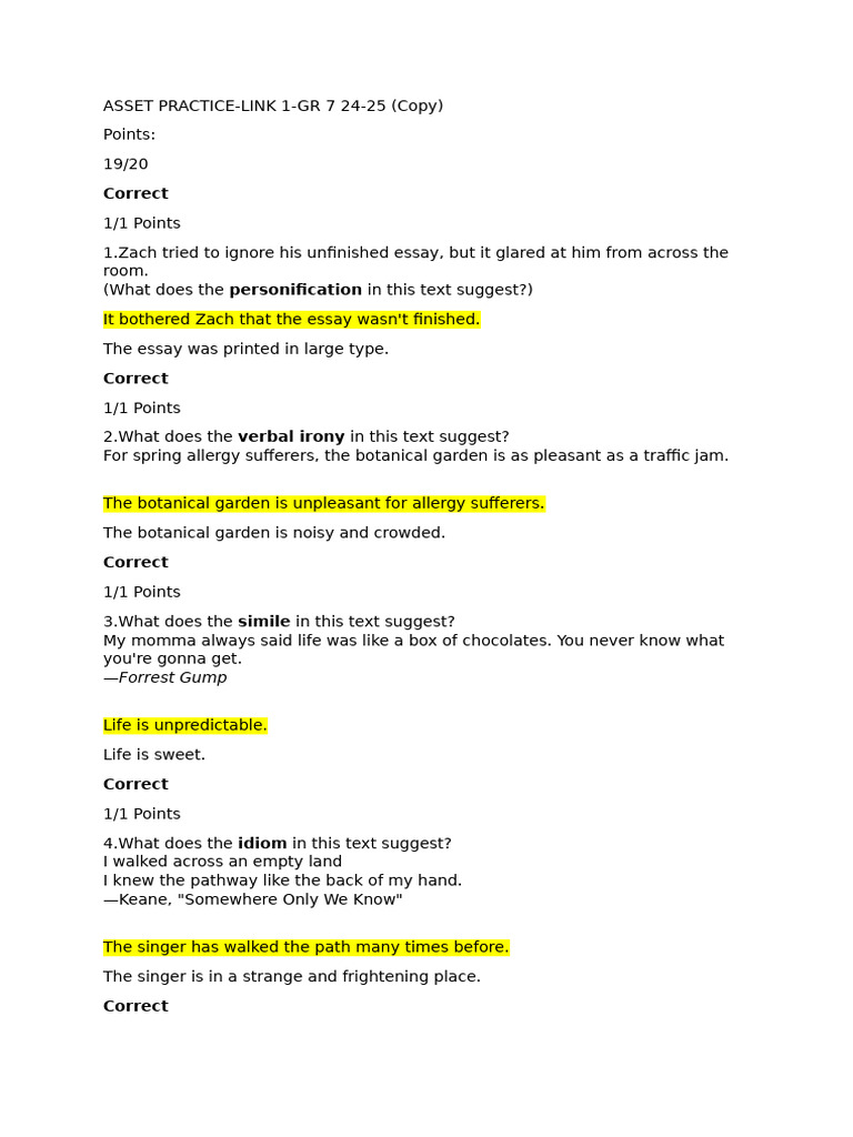 ASSET PRACTICE-LINK 1-GR 7 24-25 (English) | PDF