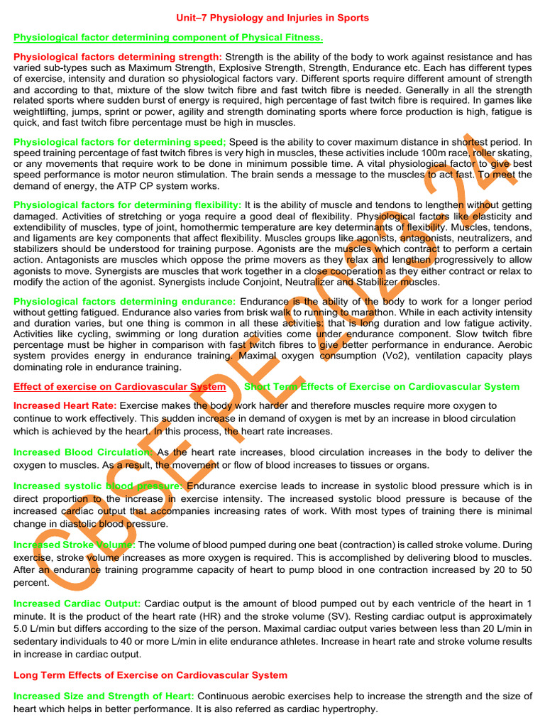 Sports Physiology and Injury Insights | PDF | Respiratory System ...