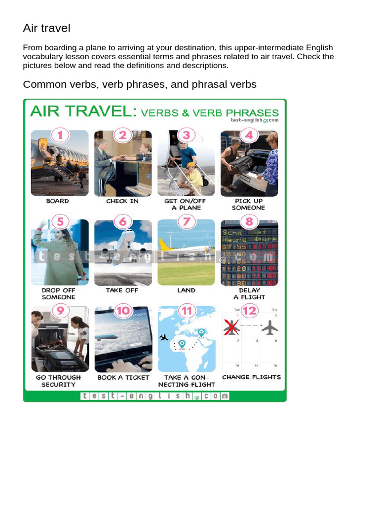 airport vocab -phrases | PDF | Aviation | Transport