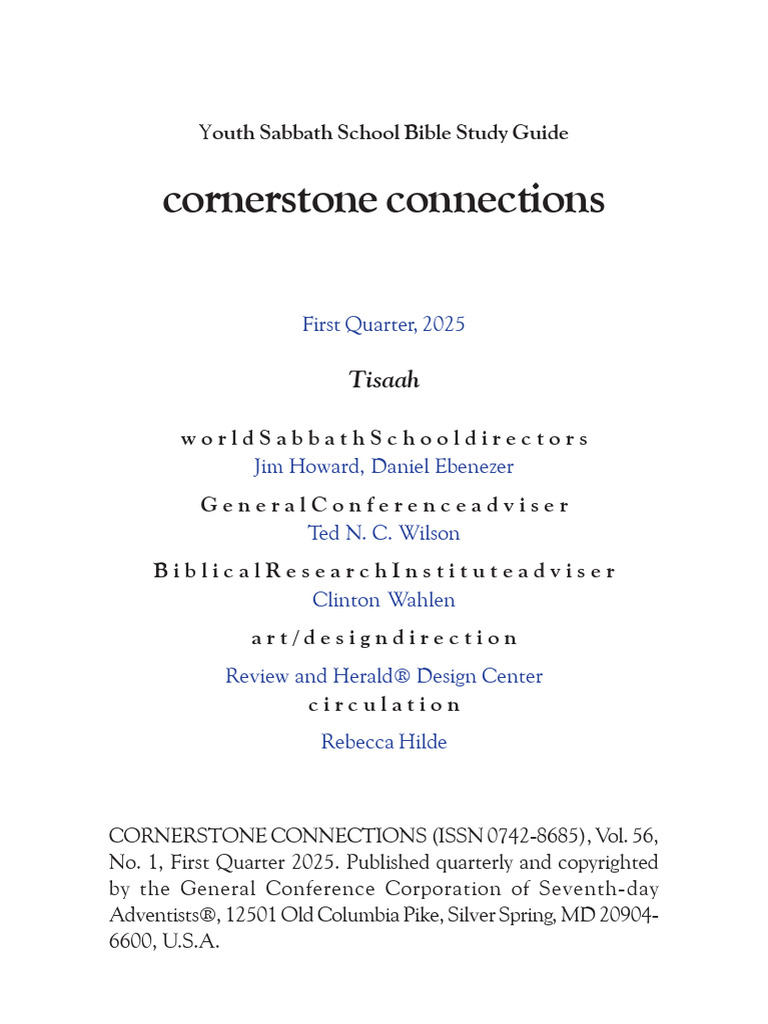 Cornerstone Connection 2025 | PDF | Seventh Day Adventist Church ...