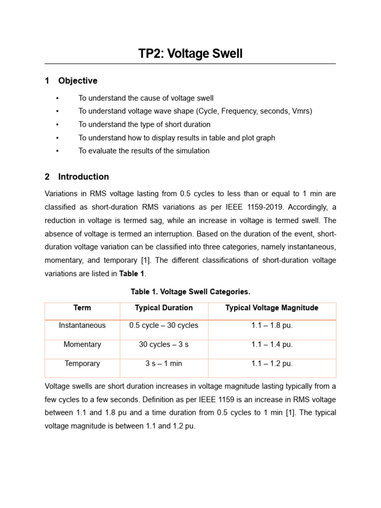 ORK BUNSOKRAKMUNY - TP2 Voltage Swell 2 | PDF | Ac Power | Transformer