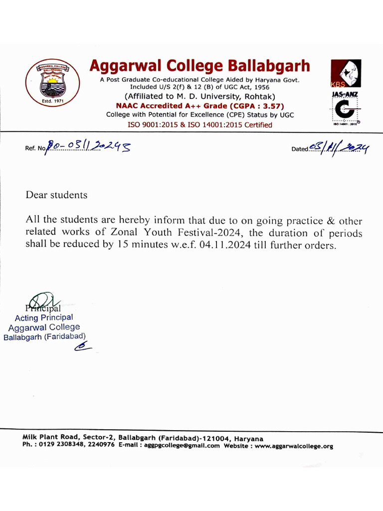 Student Notice | PDF