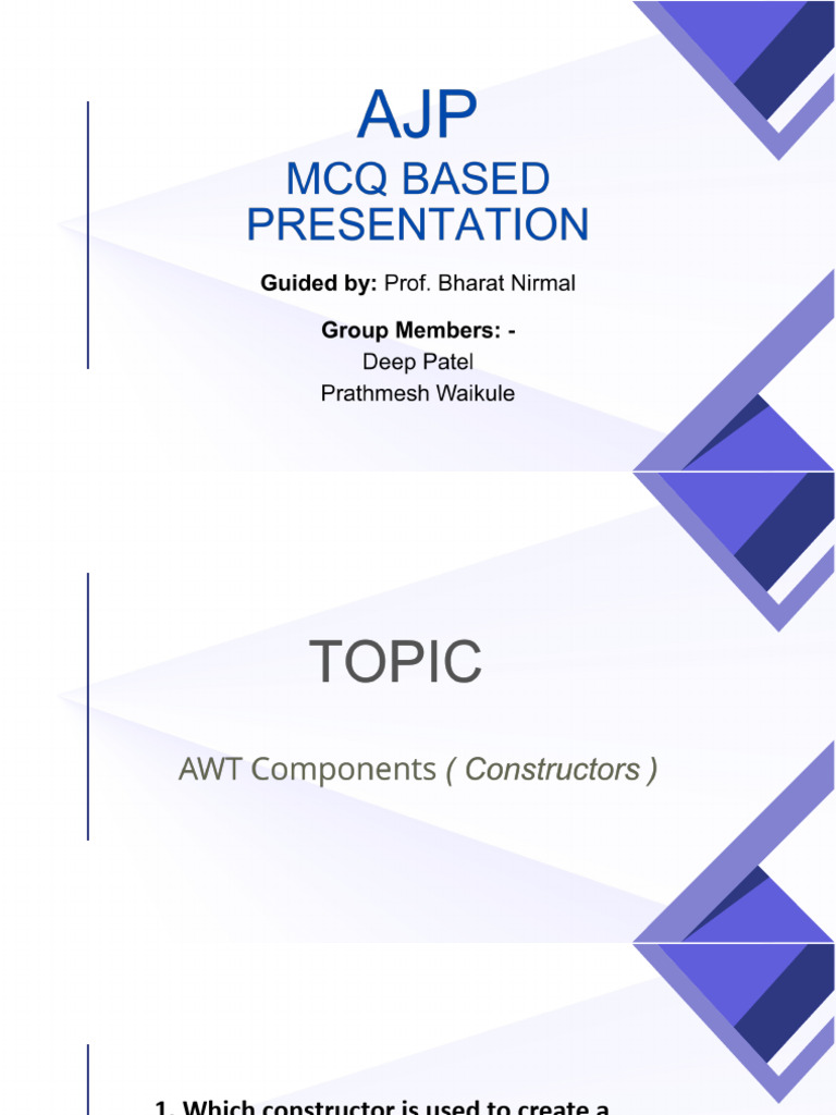 AJP Presentation 250110 185009 | PDF | Constructor (Object Oriented Programming) | Programming
