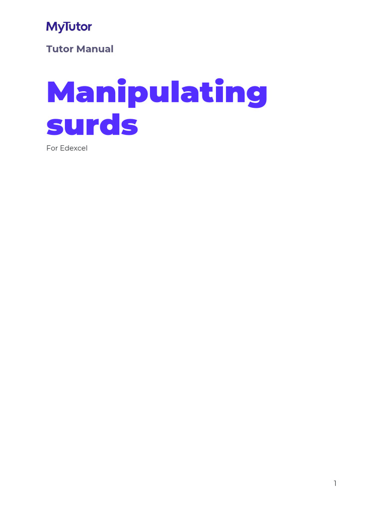 Surds Simplification Guide | PDF | Square Root | Mathematics