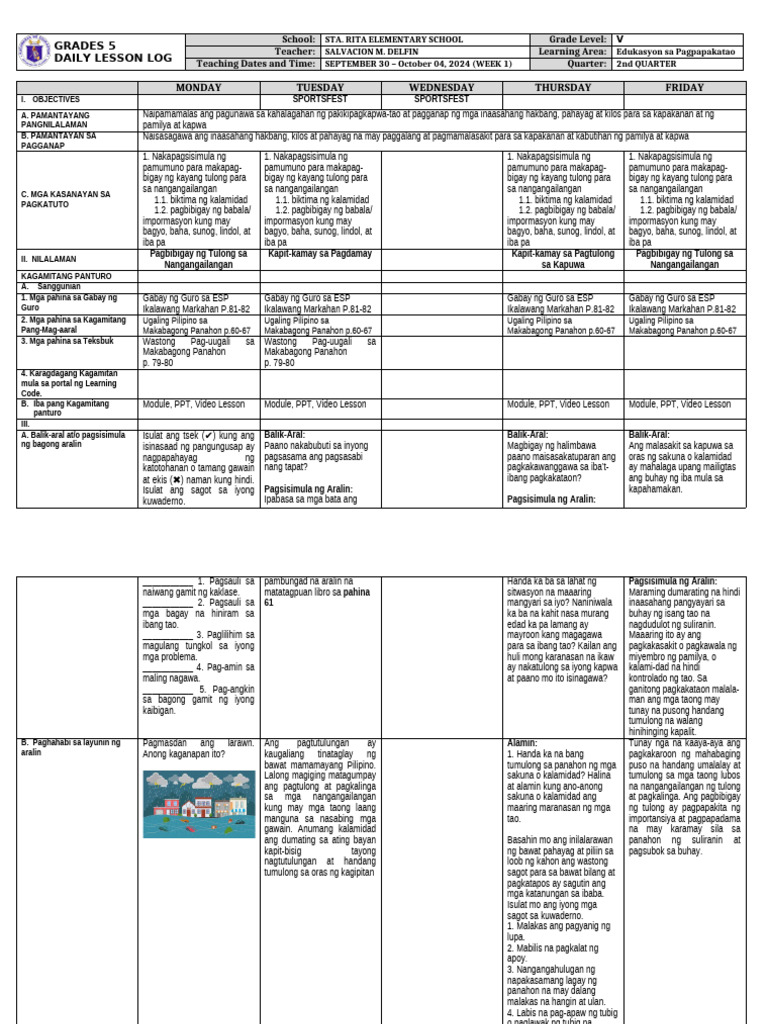 SMD - DLL - Q2 - Esp W1 Sep30-Oct04 | PDF