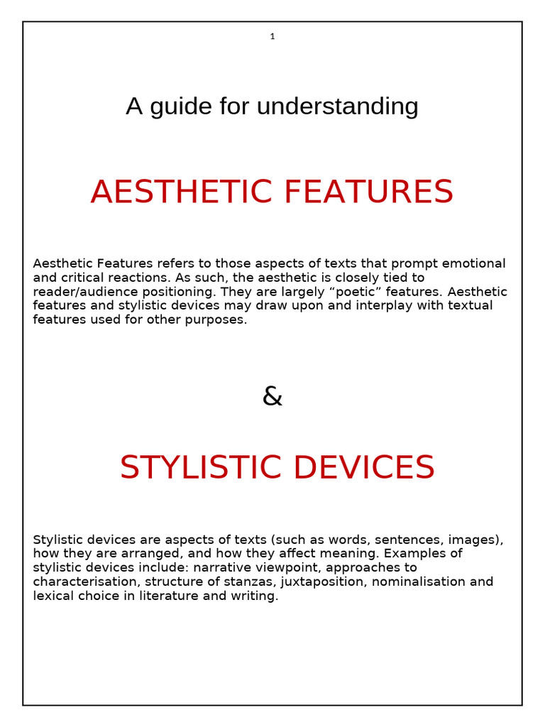 Aesthetic Features Devices | PDF