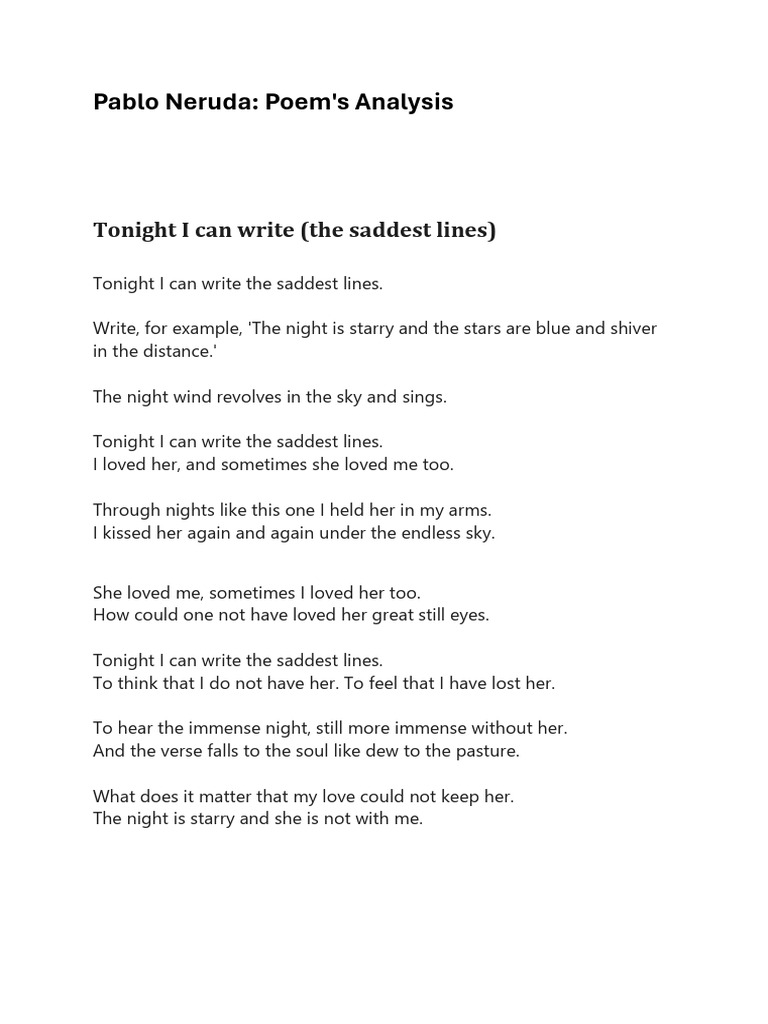 Pablo Neruda Poem's Analysis-1 | PDF | Poetry | Love