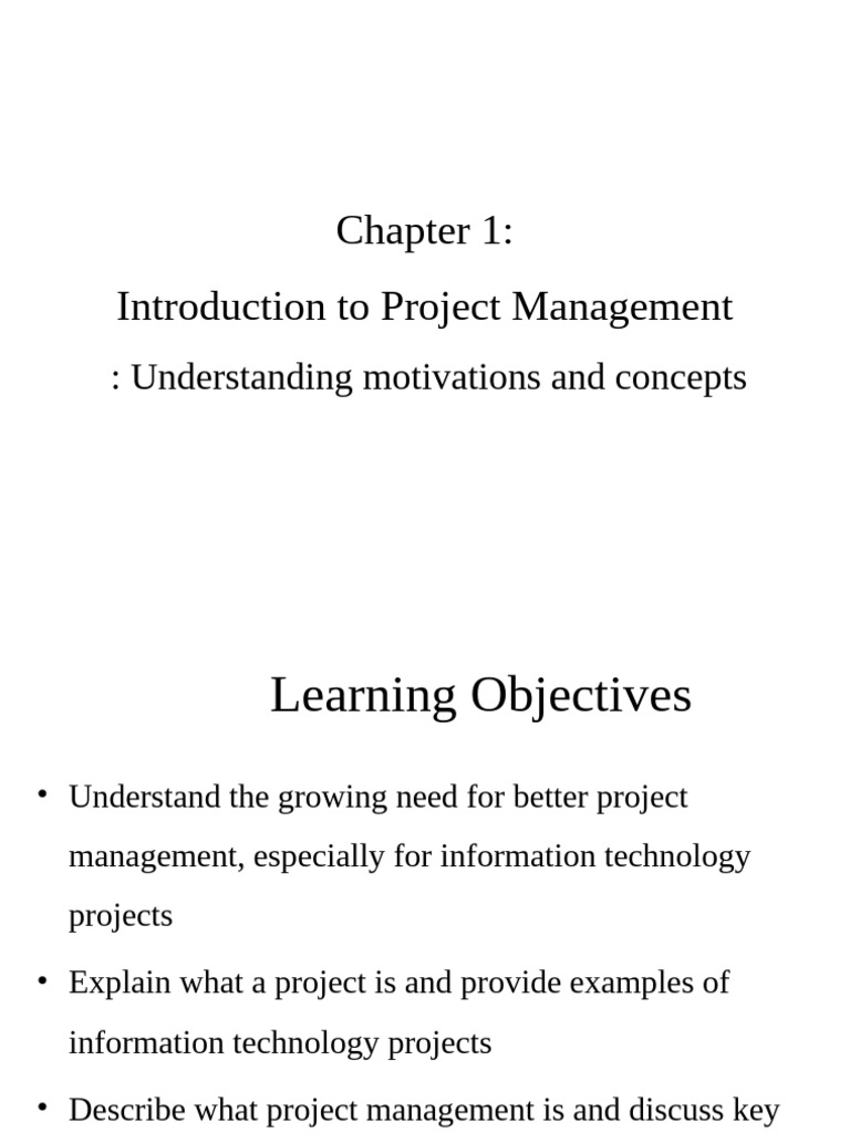 Chapter 1 Introduction To Project Management | PDF | Project Management ...
