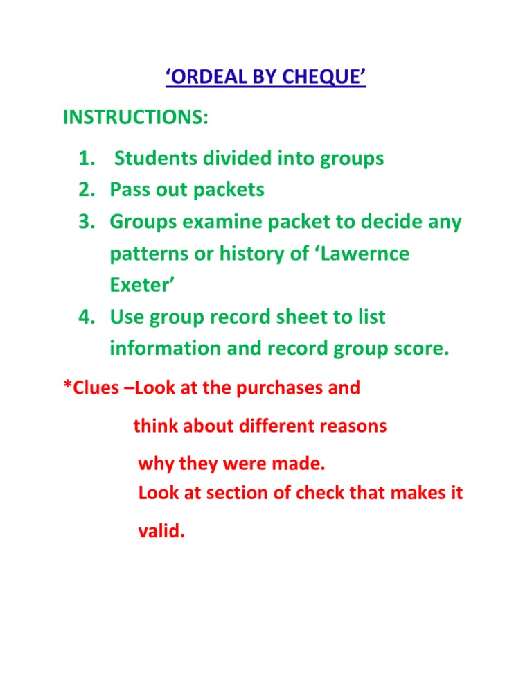 Ordeal by Cheque | PDF