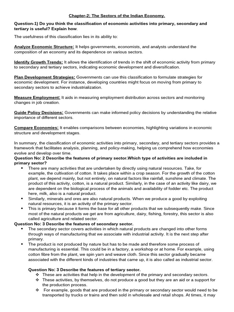Sectors of the Indian Economy Explained | PDF | Intermediate ...