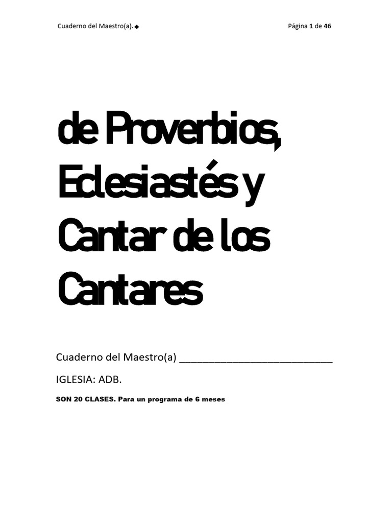 ? Estudio de Proverbios | PDF | Libro de proverbios | Sabiduría