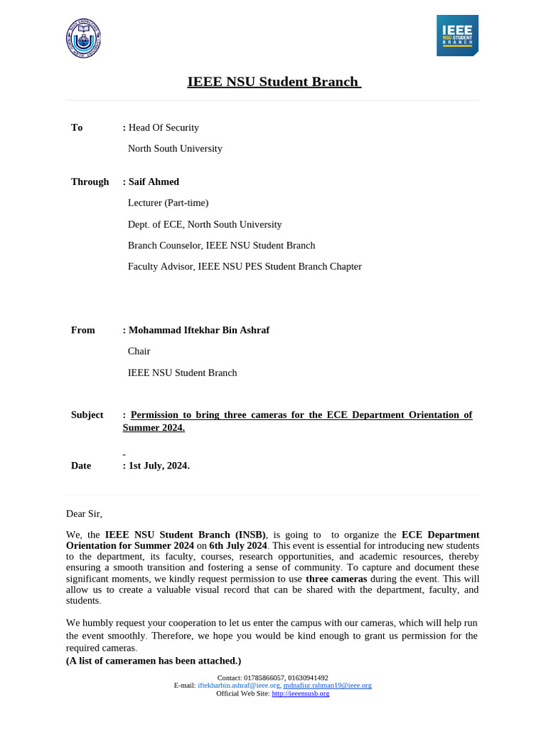 ECE Orientation Camera Permission Request | PDF