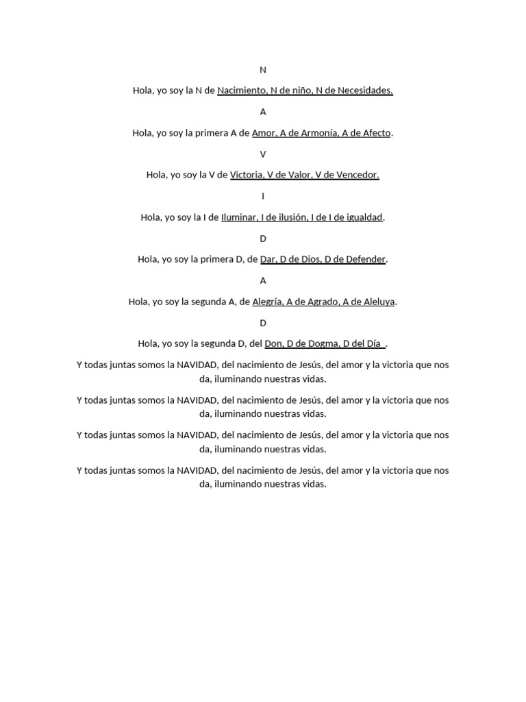 Navidad Acrostico | PDF