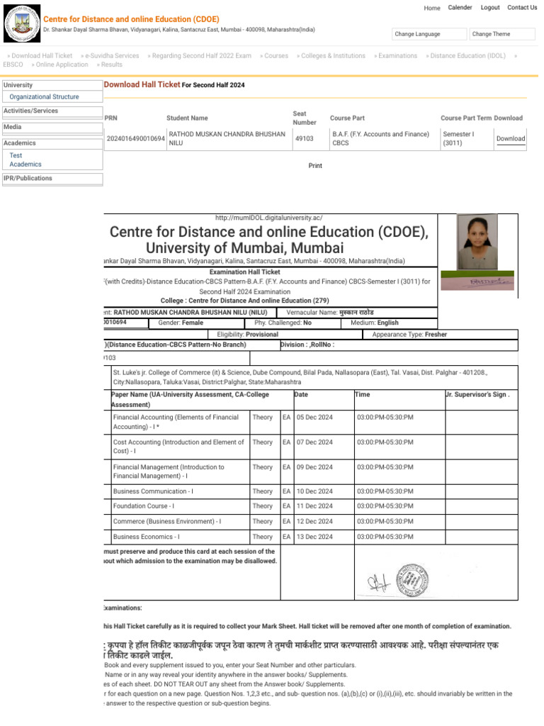 Centre For Distance and Online Education (CDE | PDF
