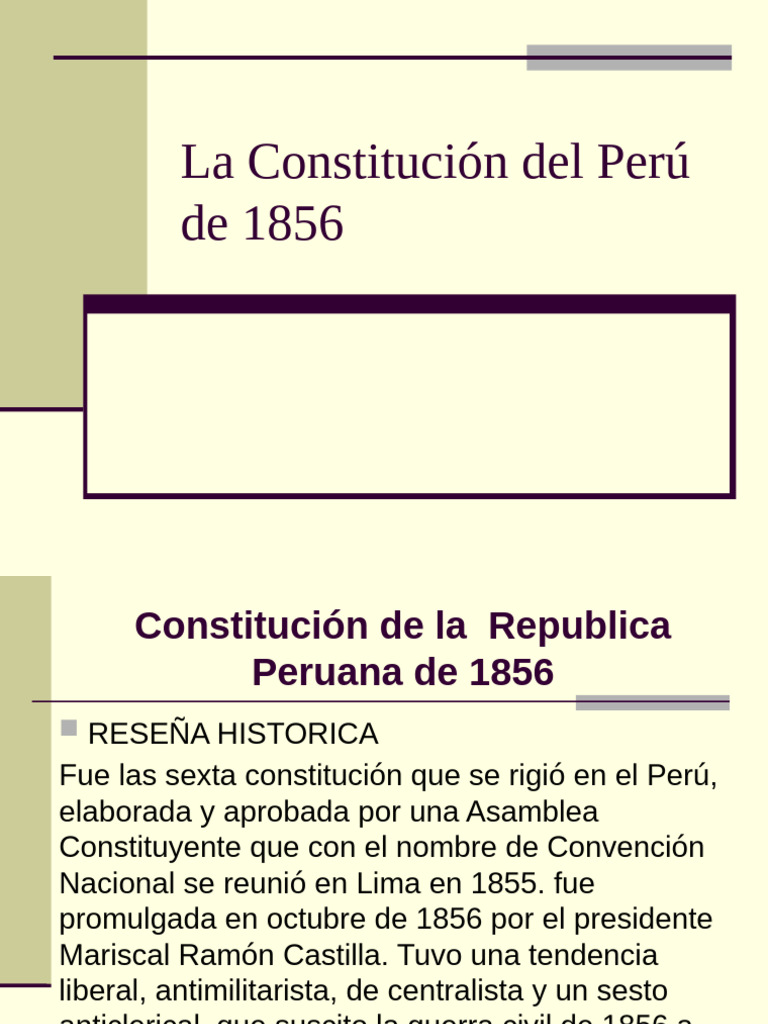 Constitución Peruana de 1856: Historia y Claves | PDF | Gobierno