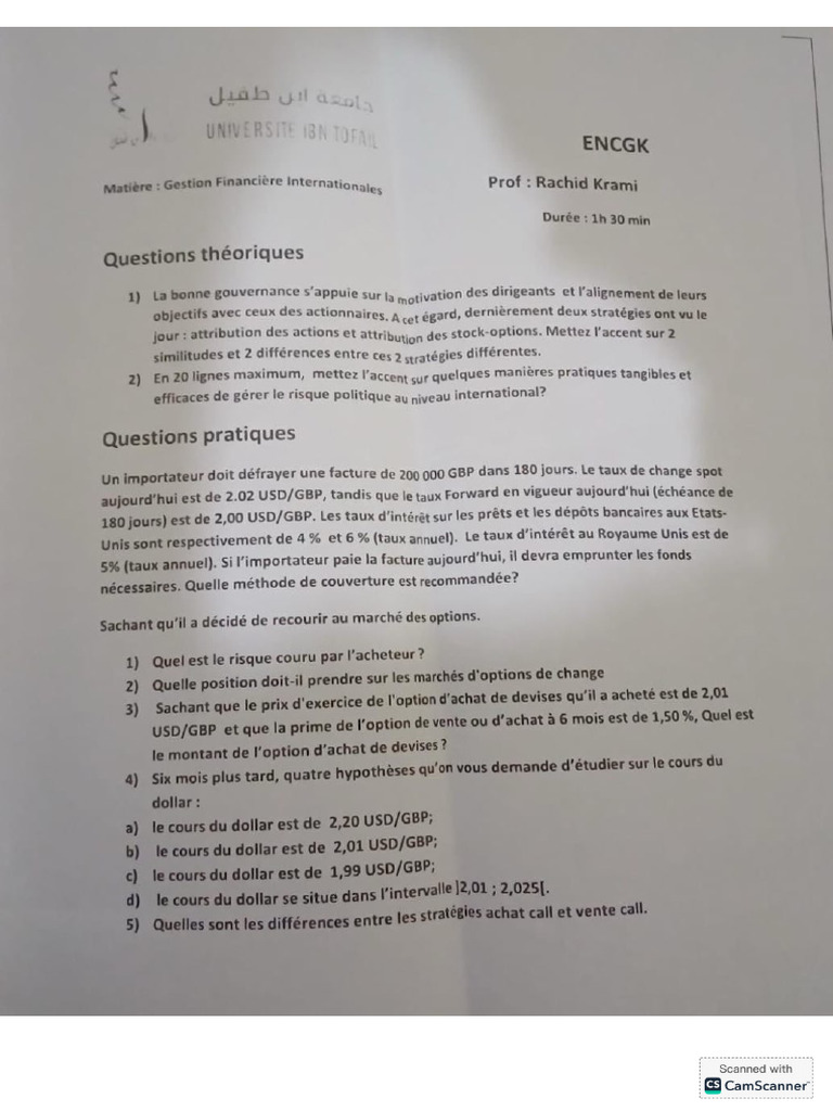 Examen GFI mr krami | PDF