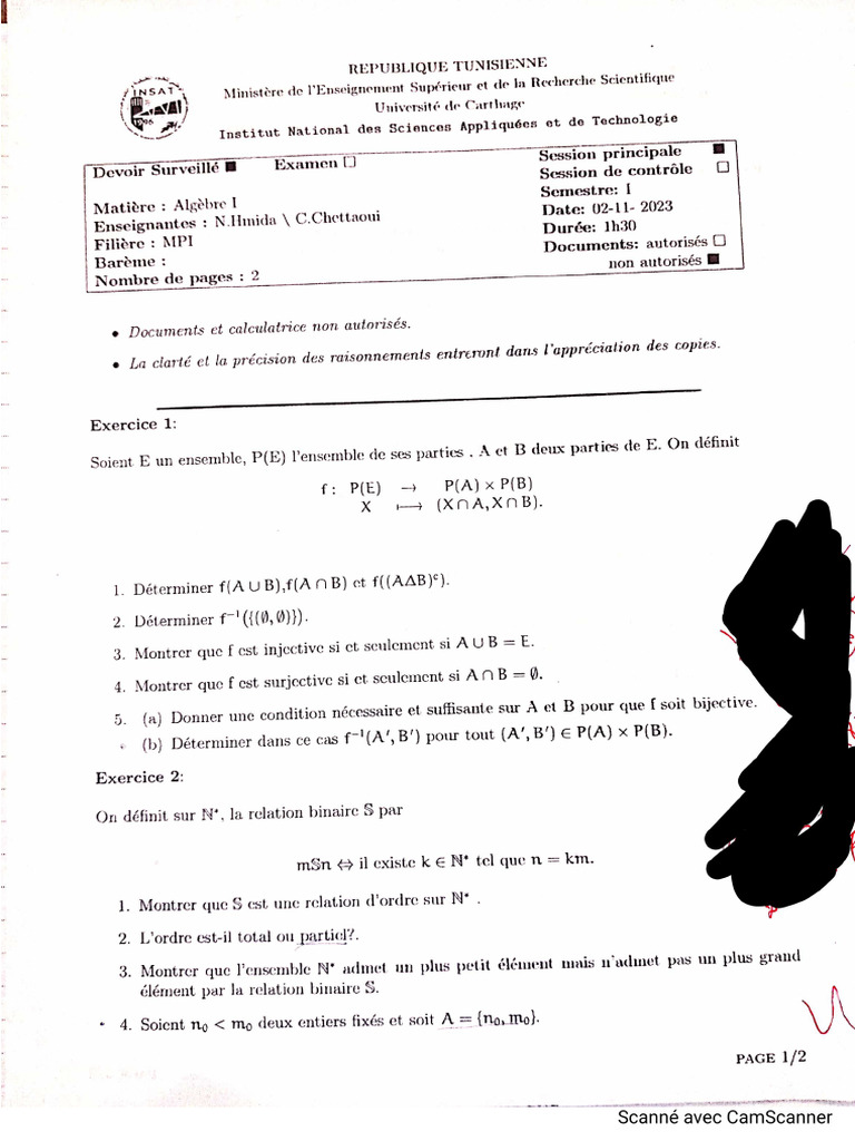 Correction DS1 Algèbre 1 MPI 2023 2024 1 | PDF