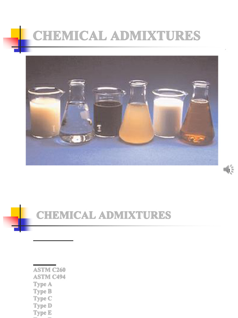 Chemical Admixtures | PDF | Concrete | Cement