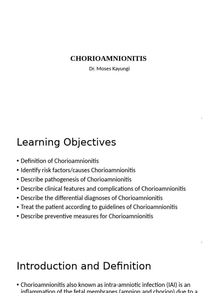 Understanding Chorioamnionitis: Causes & Treatment | PDF | Medical ...