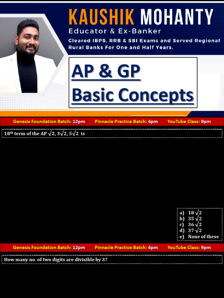 AP and GP problems | PDF | Mathematics | Mathematical Objects