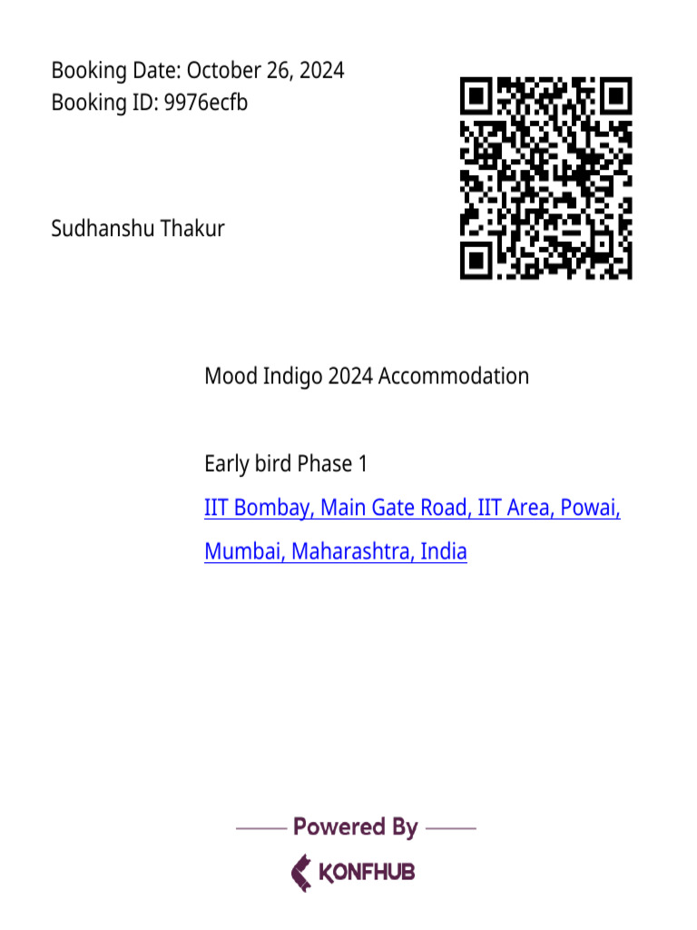 Mood Indigo Ticket | PDF