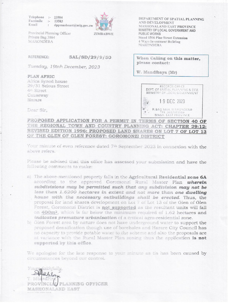 Goromonzi Rural District | PDF