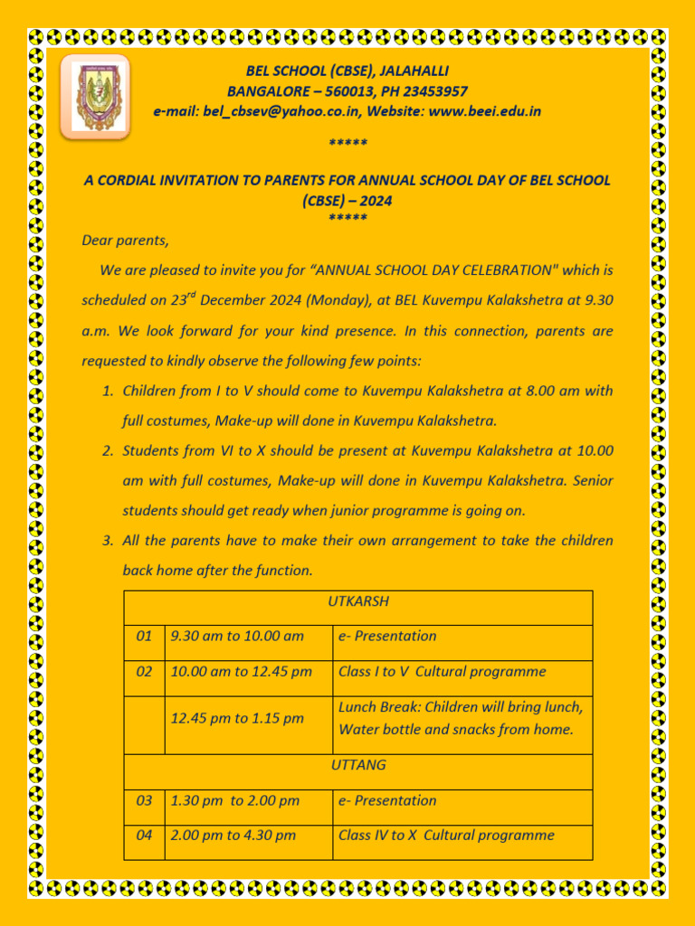 Annual School Day Invitation | PDF