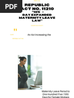 105-Day Expanded Maternity Leave Act | PDF | Parental Leave | Welfare