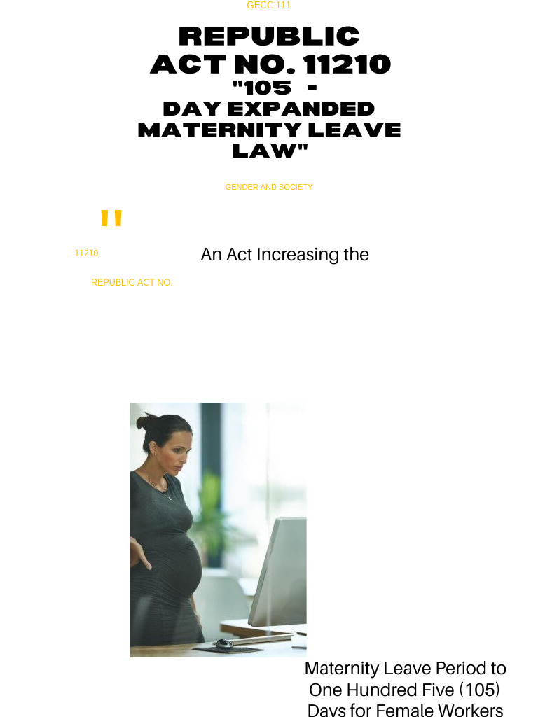 RA 11210 Expanded Maternity Leave | PDF | Parental Leave | Welfare
