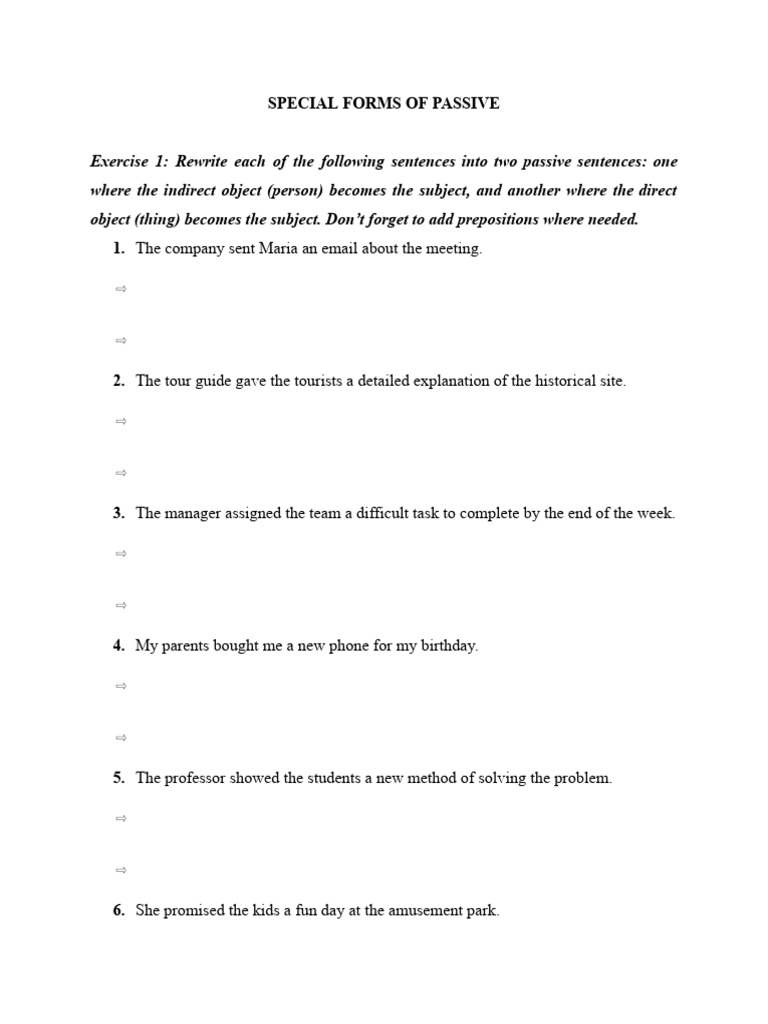Special Forms of Passive | PDF