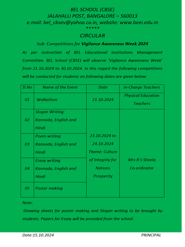 Vigilance Awareness Week Competitions 2024 | PDF